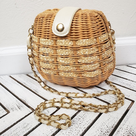 Bags | Basket Braided Hardshell Crossbody Purse Clutch | Poshmark